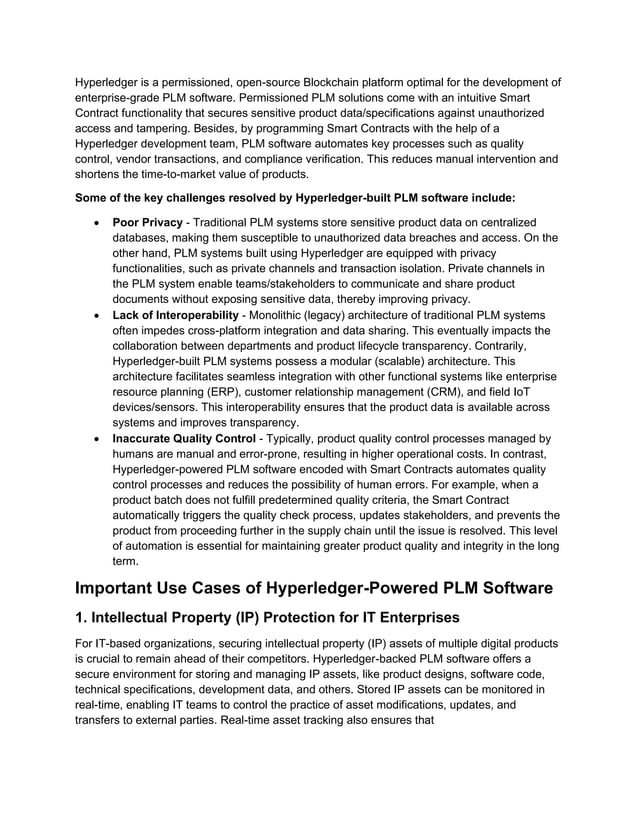 Reviving Product Lifecycle Management with Hyperledger Development | PDF