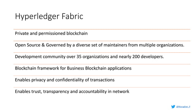 Hyperledger Fabric | PPTX | Databases | Computer Software and Applications