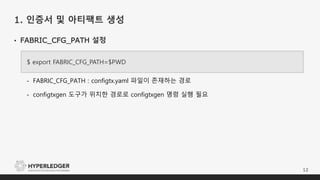 1908 Hyperledger Fabric 소개 및 첫 네트워크 구축하기 | PPT