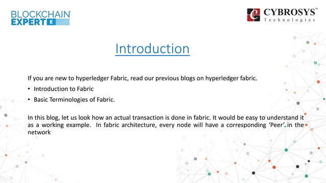 Hyperledger fabric architecture | PPTX