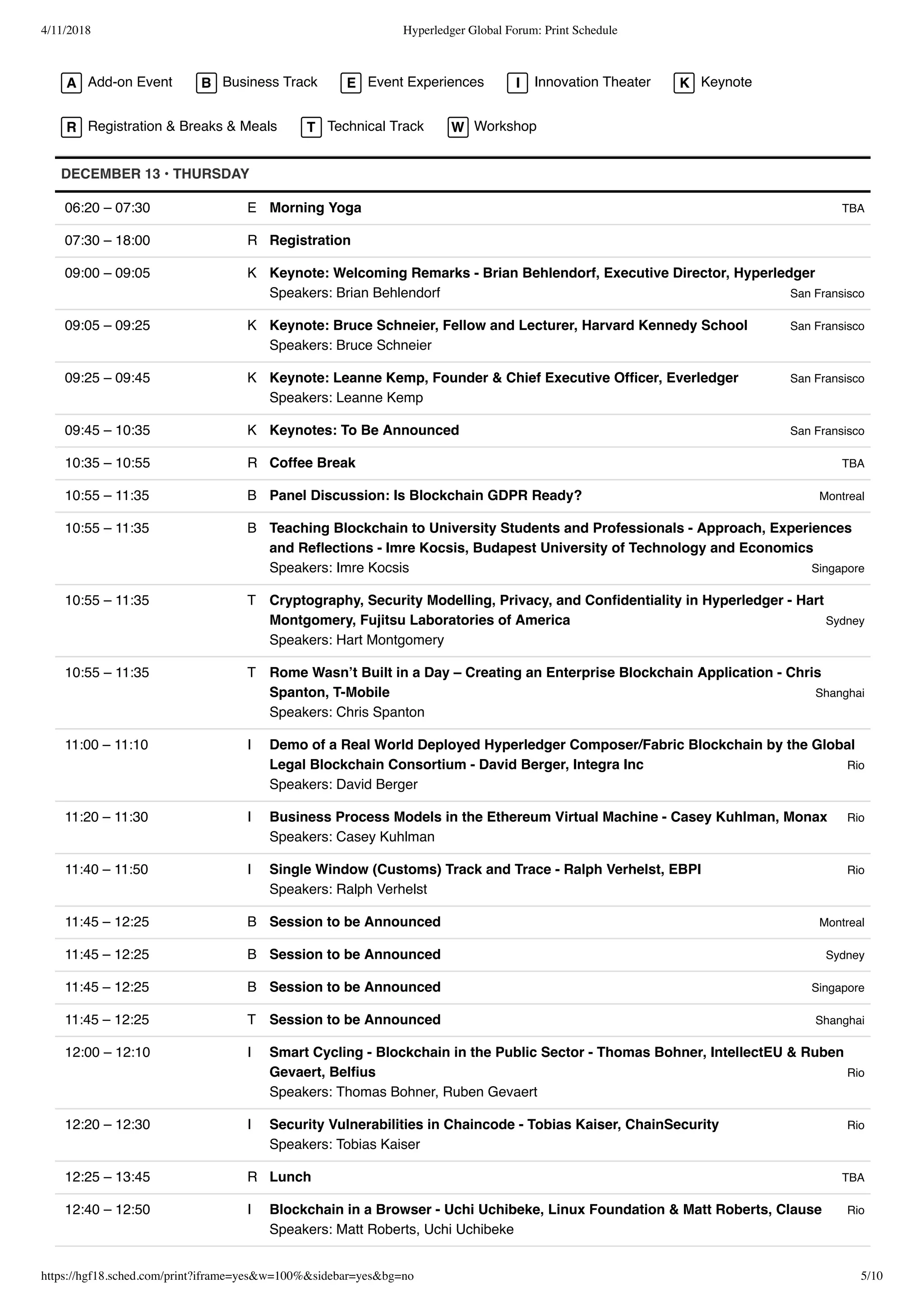 Hyperledger global forum . Agenda | PDF
