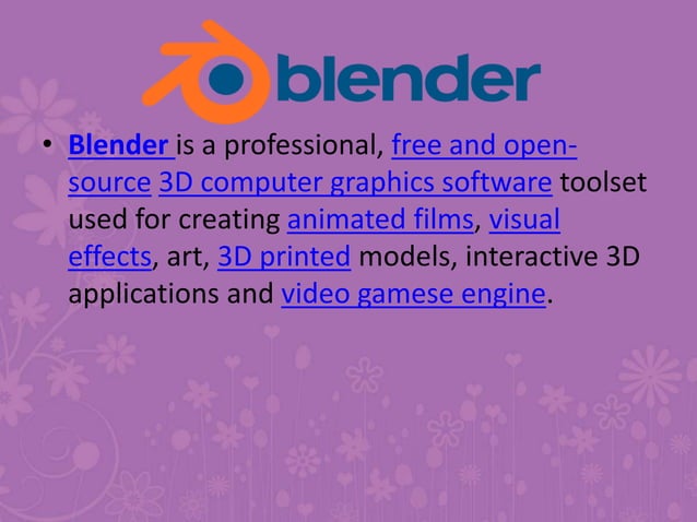 blender animation software | PPSX | 3-D Graphics | Computer Software ...