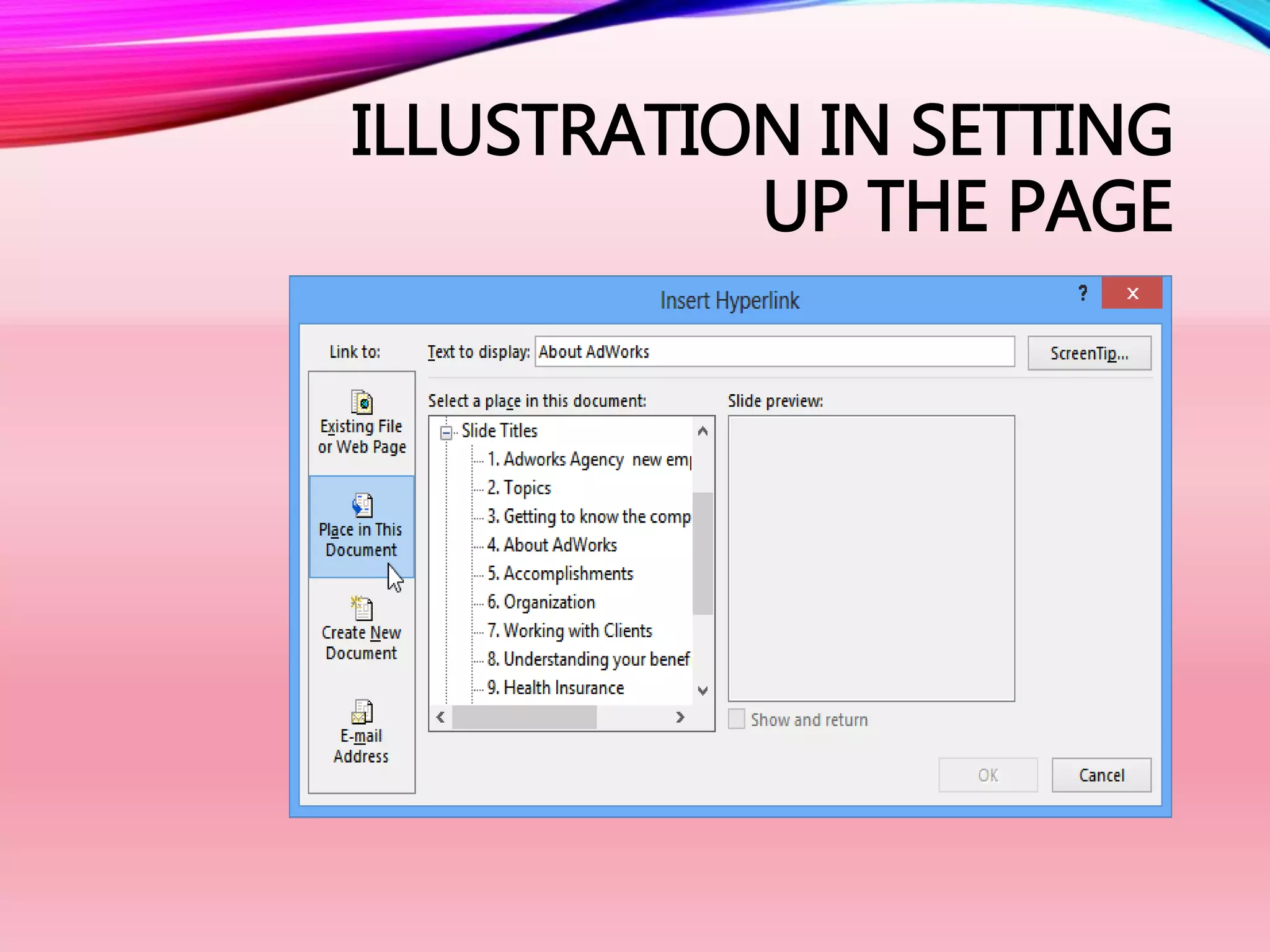 Hyperlinking the Presentation | PPTX