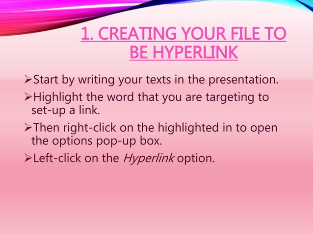 Hyperlinking the Presentation | PPTX