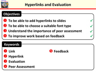 Hyperlinks and Evaluation | PPT | Educational Assessment | Education