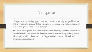 Hyperlinks and netiquette slides | PPTX