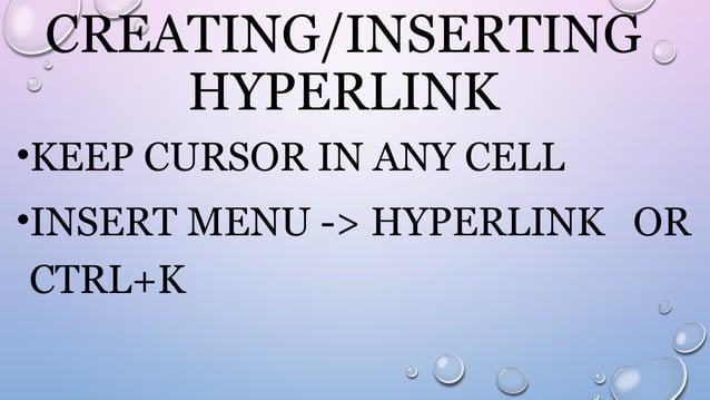 Hyperlink to the sheets - class x IT 402 | PPT