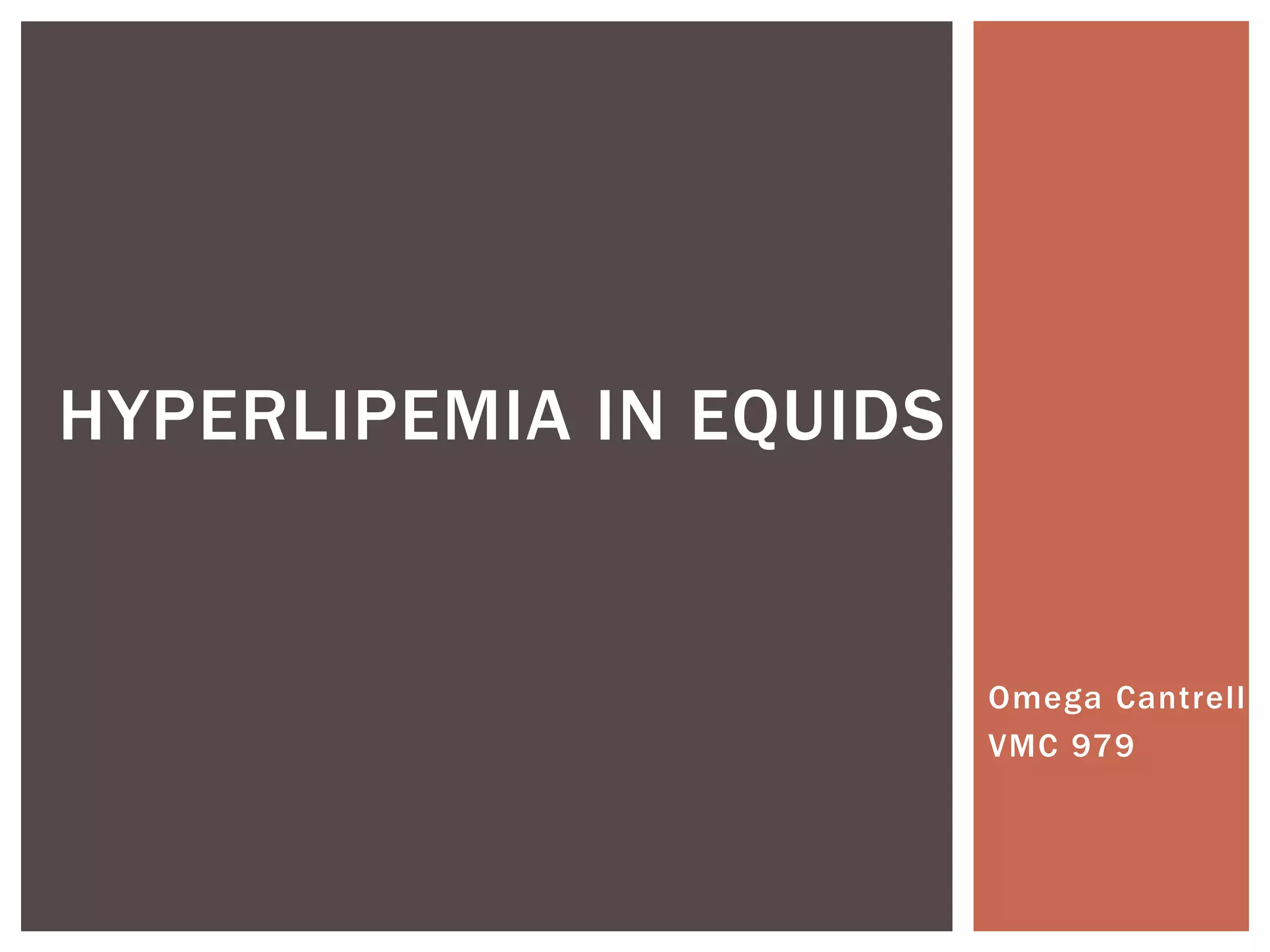 Hyperlipemia in Equids | PPT
