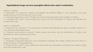 Hyperlipidemia current medication with lifestyle. | PPTX