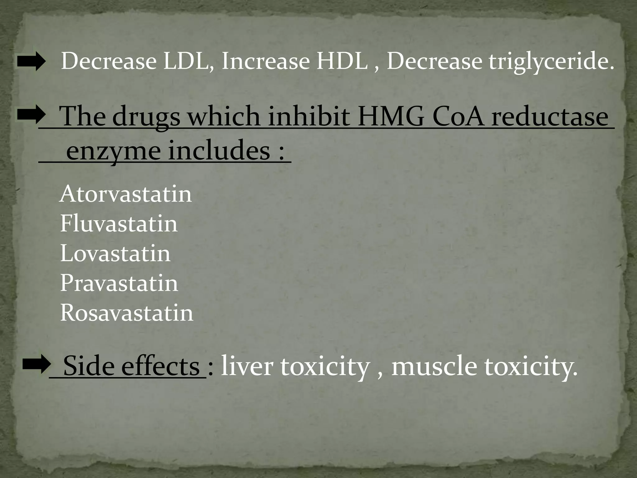 Hyperlipidemia, pharmacology | PPTX
