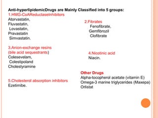hyperlipidemic drugs..pptx | Heart and Cardiovascular Diseases ...
