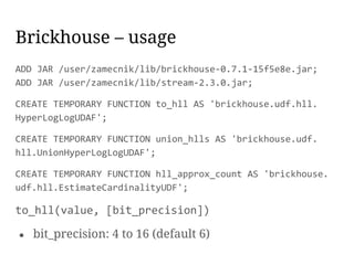 HyperLogLog in Hive - How to count sheep efficiently? | PPT