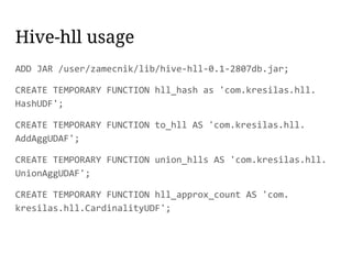 HyperLogLog in Hive - How to count sheep efficiently? | PPT
