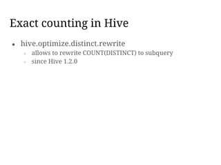 HyperLogLog in Hive - How to count sheep efficiently? | PPT