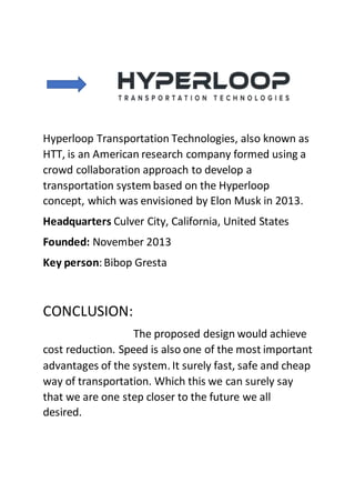 Hyperloop | DOCX | Rail Travel | Travel Type