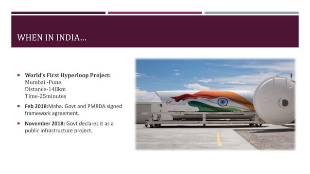 Hyperloop history and current status in india | PPTX