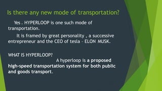 hyperloop power point.pptx | Rail Travel | Travel Type