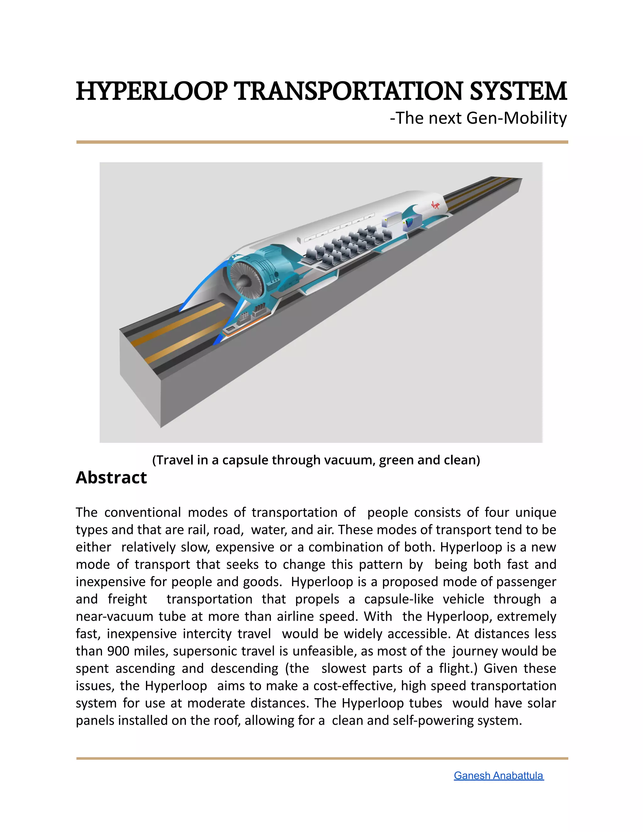 Hyperloop seminar report | PDF