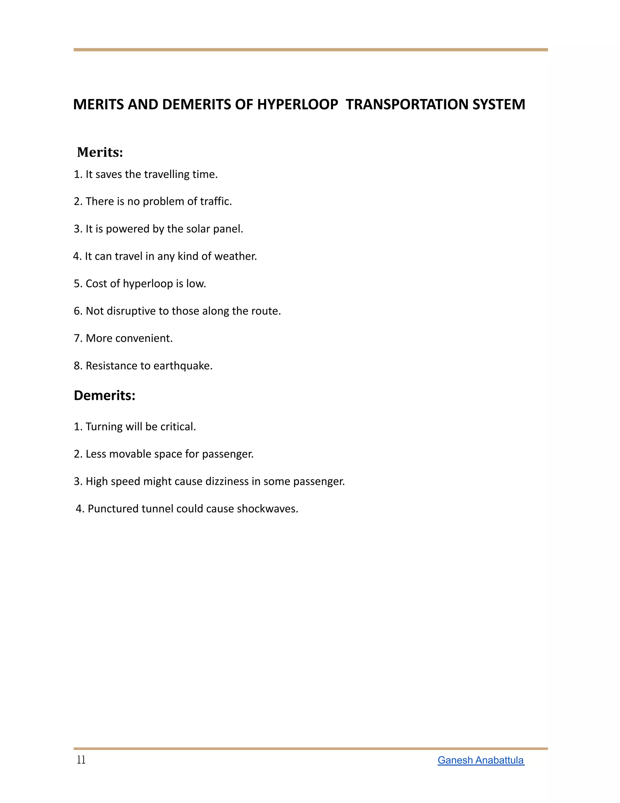 Hyperloop seminar report | PDF