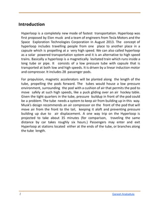 Hyperloop seminar report | PDF