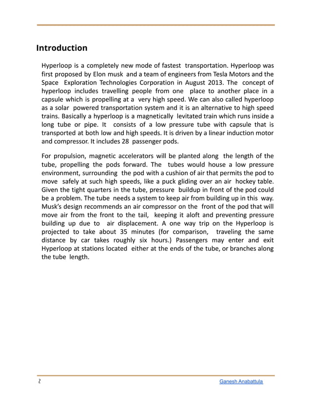 Hyperloop seminar report | PDF