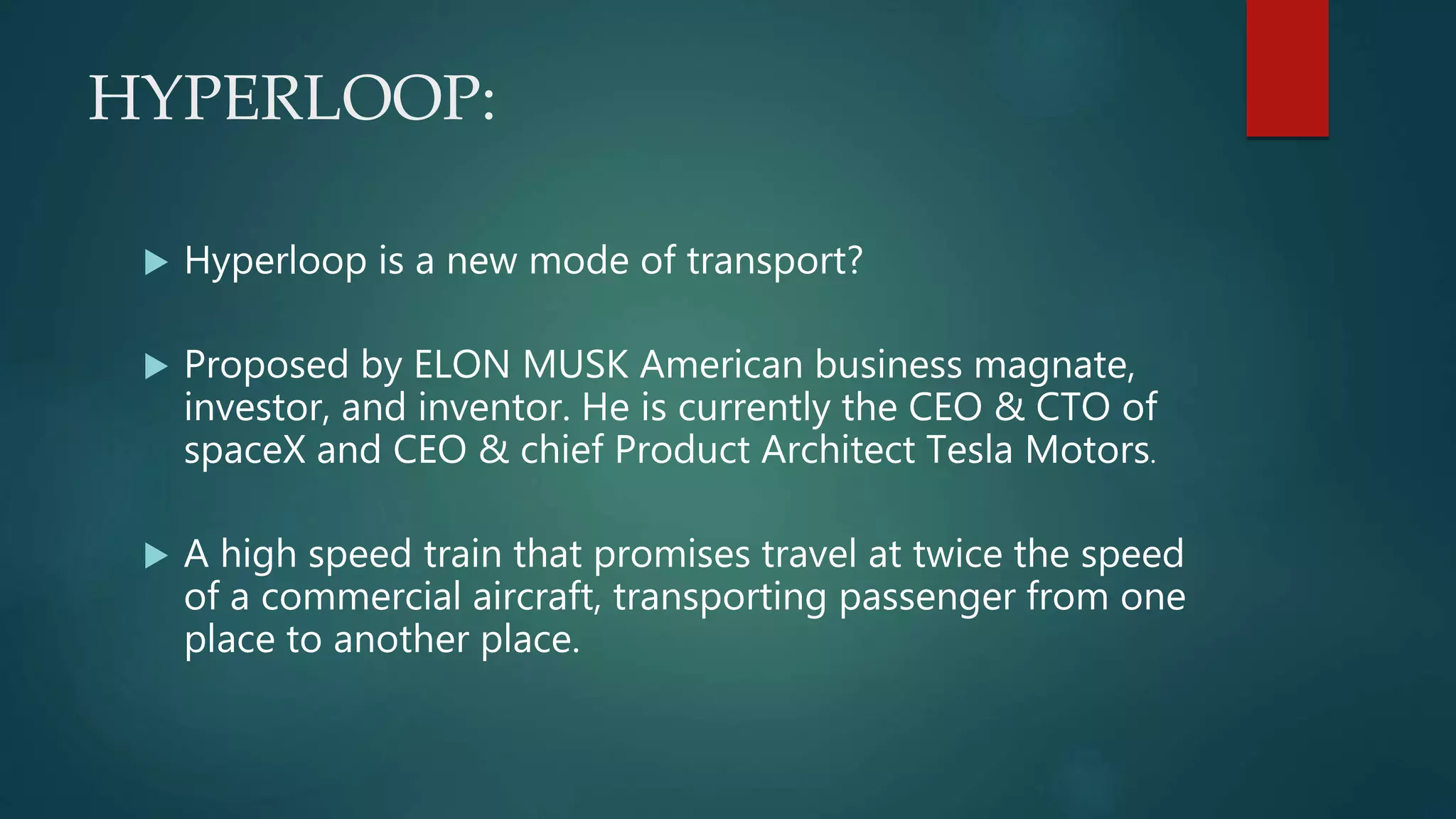 Hyper loop train | PPTX