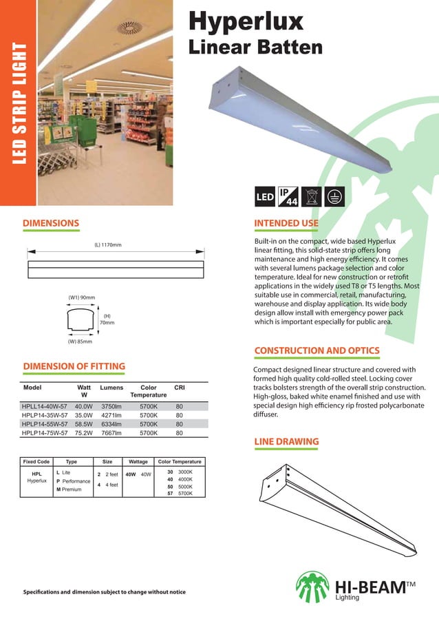 dennhaxuong.com cung cap Hyperlux linear batten nhap khau Malaysia | PDF