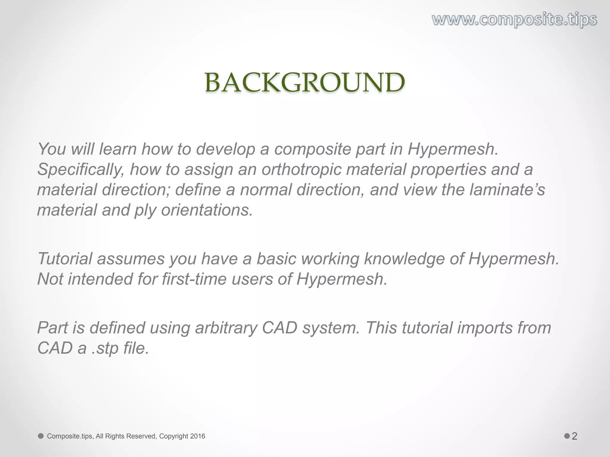 How to create a Composite FEM via Hypermesh | PPTX