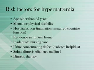 Hypernatremia concised presentation pptx | PPT