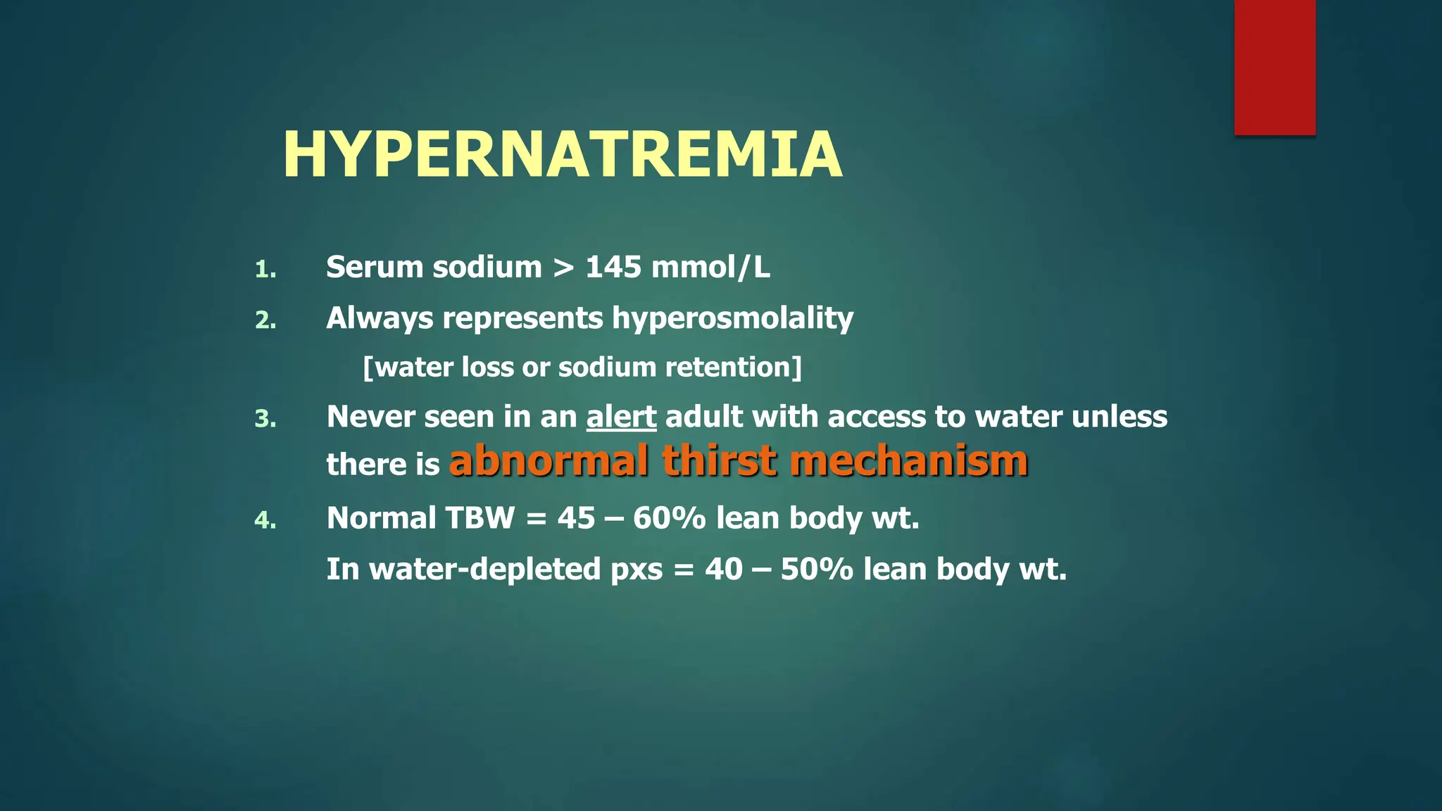 Disorder of water handling: Hypernatremia for residents.pptx
