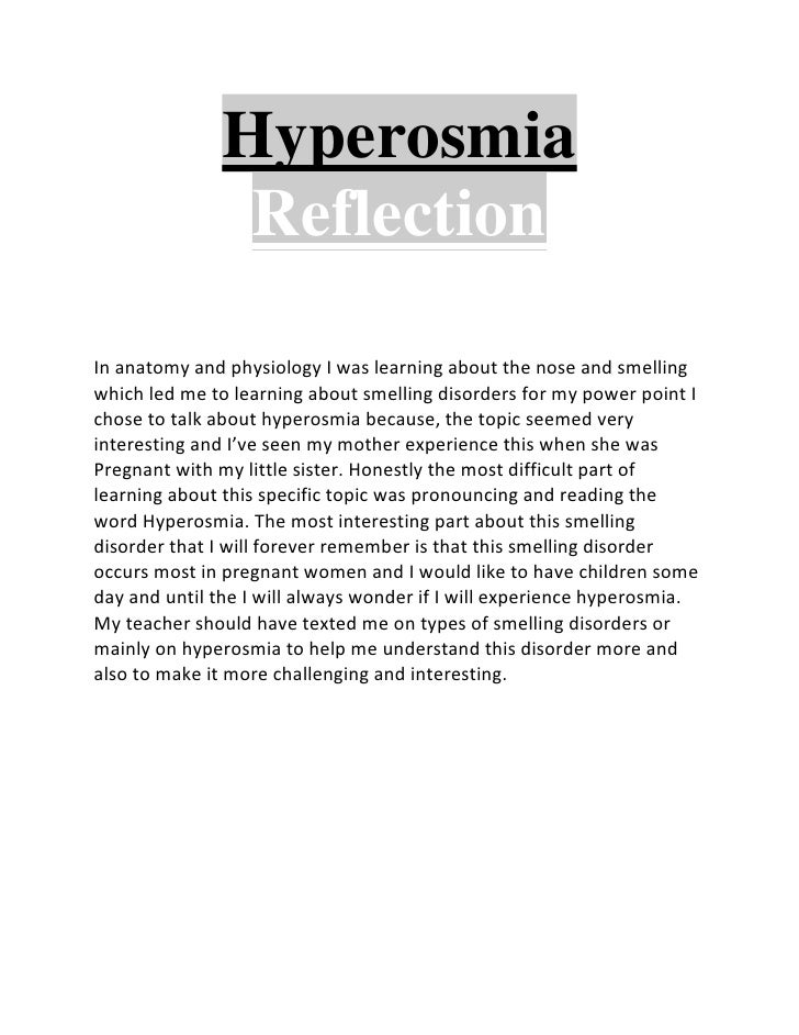Hyperosmia Reflection