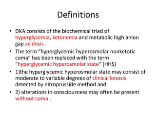 Hyperosmolar hyperglycemic state | PPTX | Blood Disorders | Diseases ...