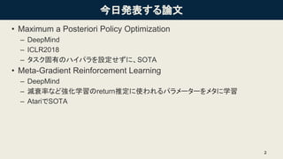 [DL輪読会]Hyper parameter agnostic methods in reinforcement learning | PPT