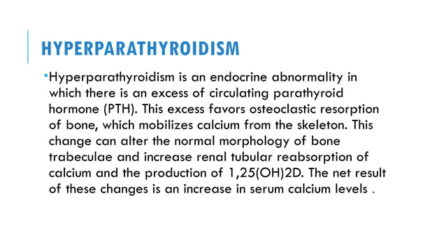 hyperparathyroidism , it's effects on jaws and teeth | PPTX | Endocrine ...