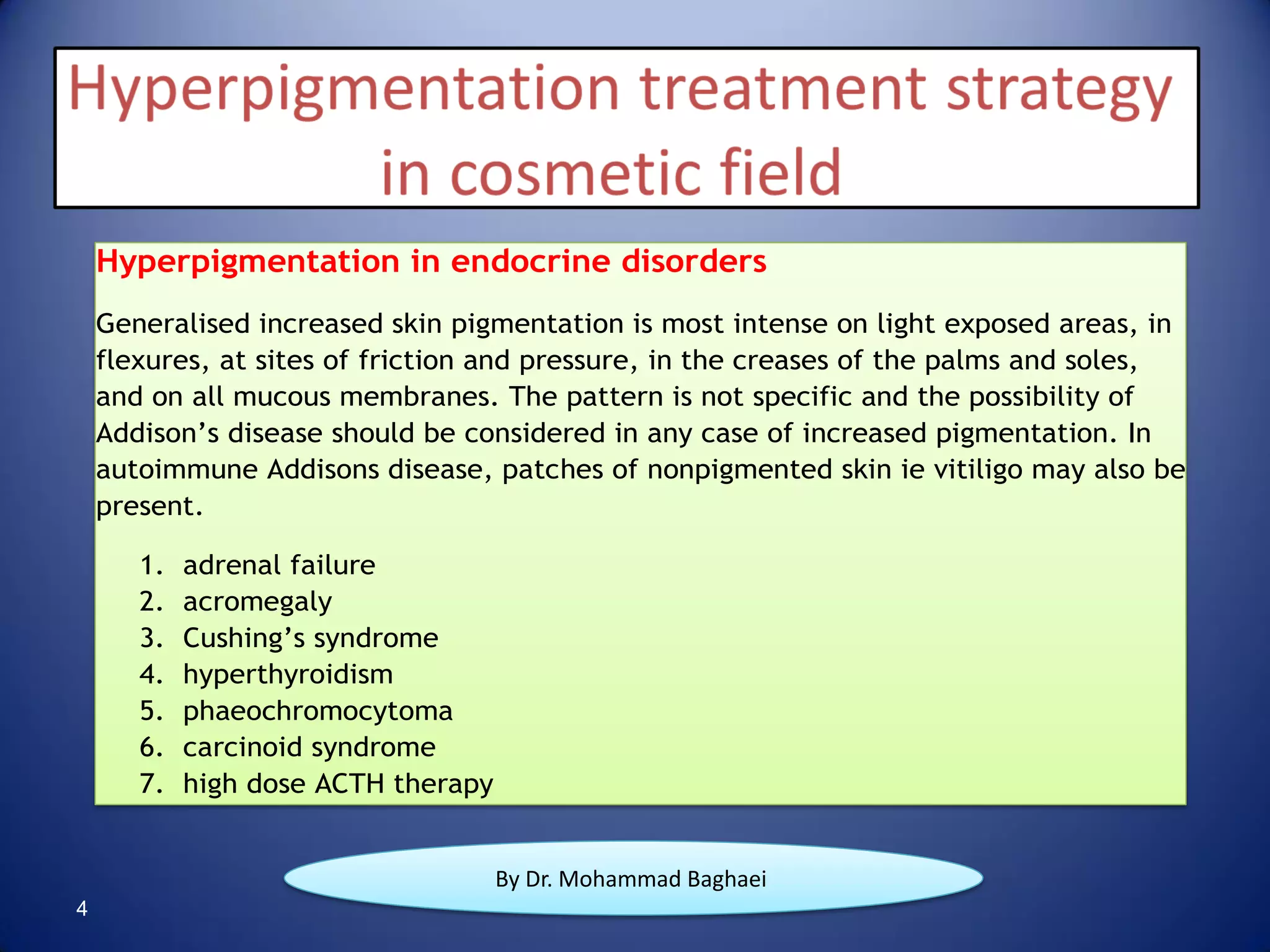 a brief review of Hyperpigmentation treatment strategy in cosmetic ...