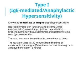 hypersensitivity reaction , type and future | PPTX