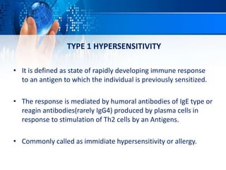 HYPERSENSITIVITY and Its Types and related reaction with examples | PPTX