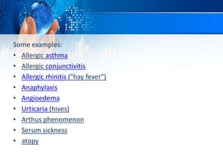 HYPERSENSITIVITY and Its Types and related reaction with examples | PPTX