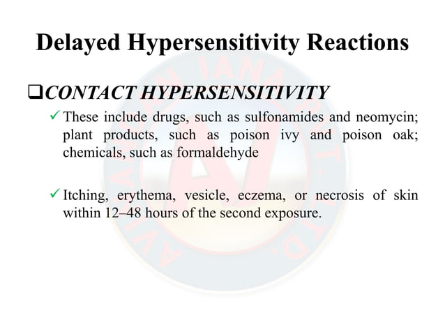 Hypersensitivity (Allergy) - Drug allergy, Contact dermatitis, Allergic ...