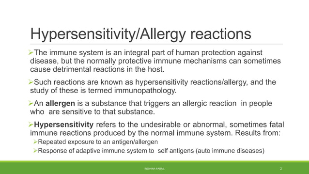 Hypersensitivity allergy reactions | PPSX