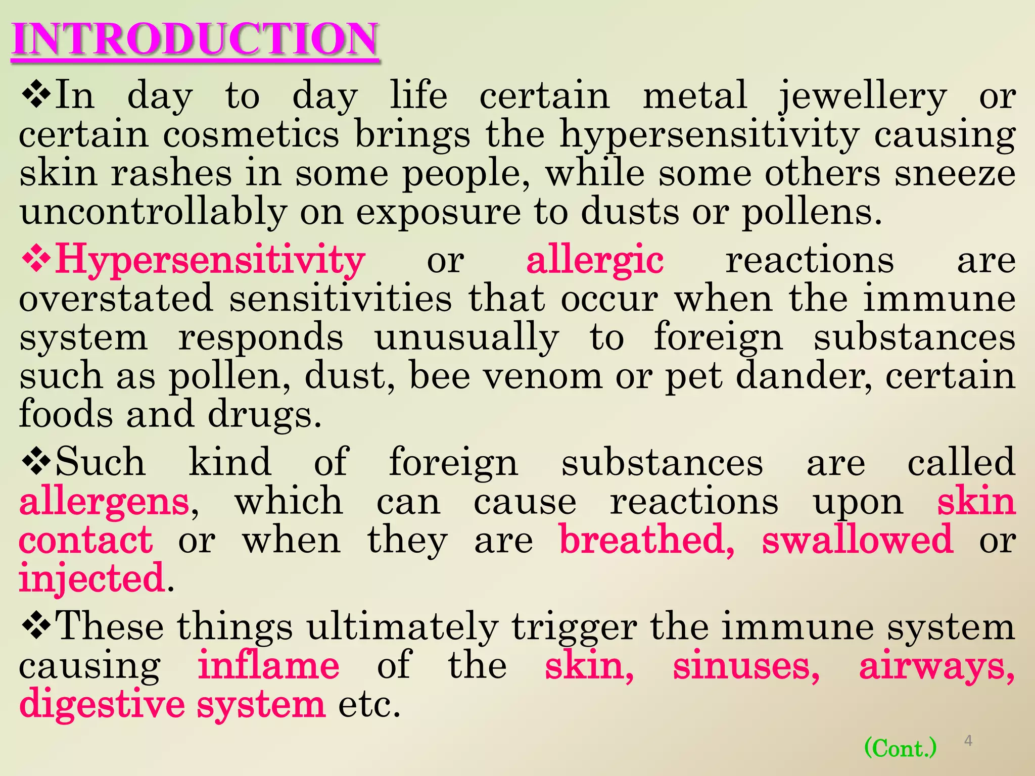 Hypersensitivity or Allergic Reactions | PPTX
