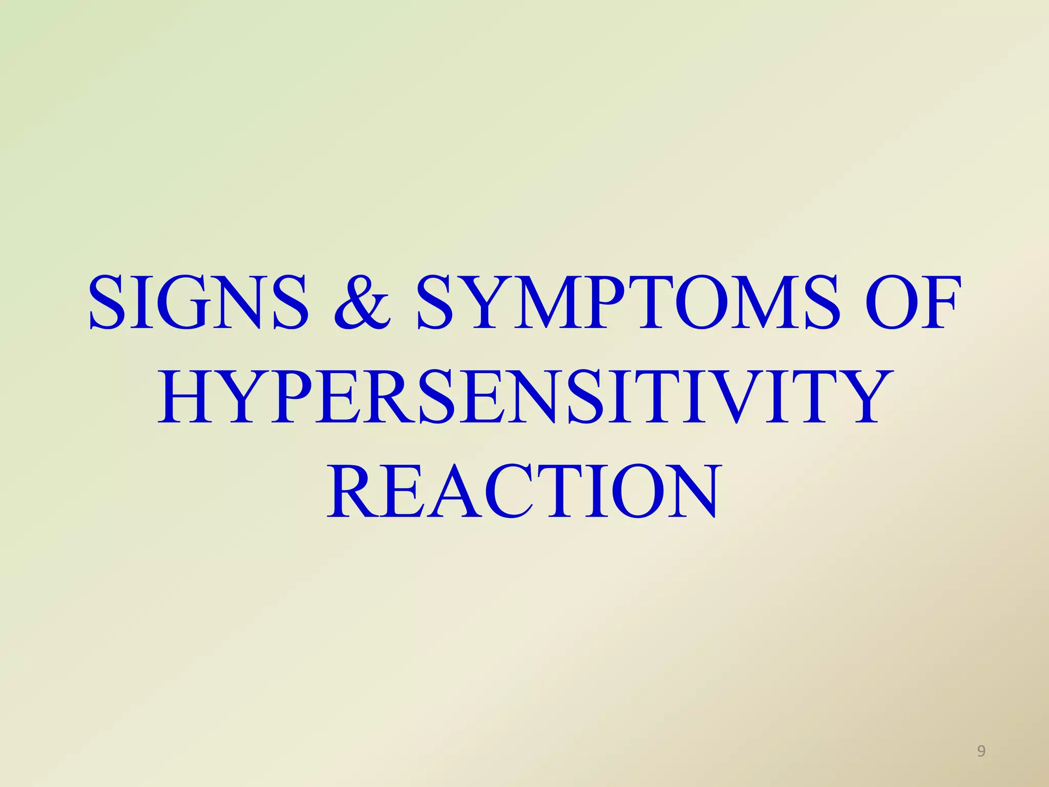 Hypersensitivity or Allergic Reactions | PPTX