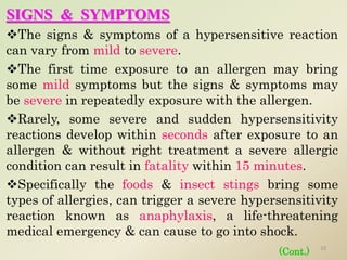 Hypersensitivity or Allergic Reactions | PPTX