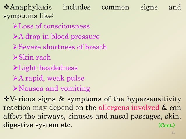 Hypersensitivity or Allergic Reactions | PPTX