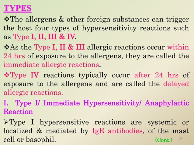 Hypersensitivity or Allergic Reactions | PPTX