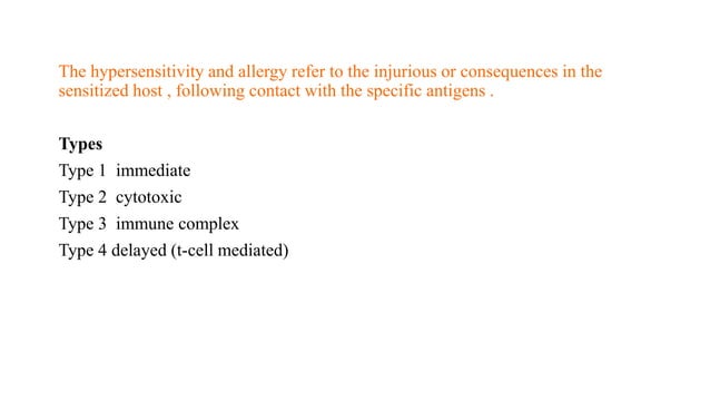Hypersensitivity Reactions & its types. | PPTX | Allergies | Diseases ...
