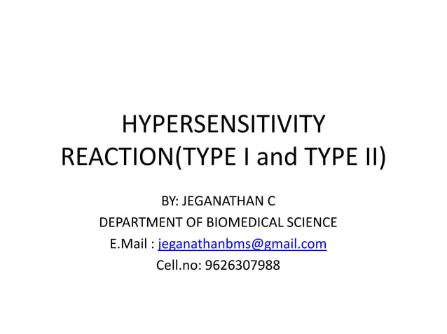 Hyper sensitivity reaction(type1 and type2) | PPTX
