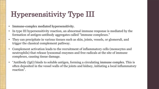HYPERSENSITIVITY TYPE III.pptx | Blood Disorders | Diseases and Conditions