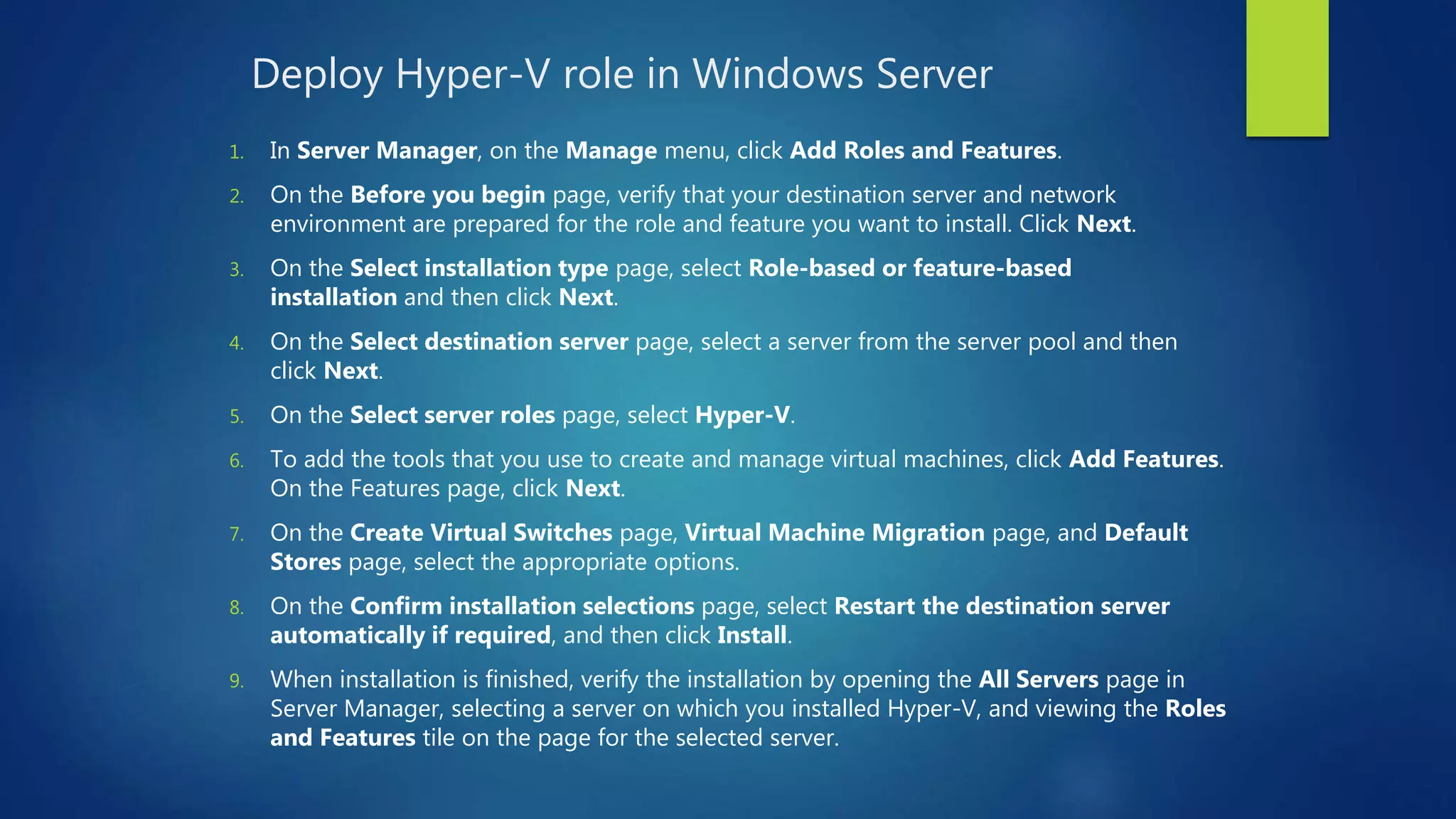 Microsoft Windows Server 2012 R2 Hyper V server overview | PPTX