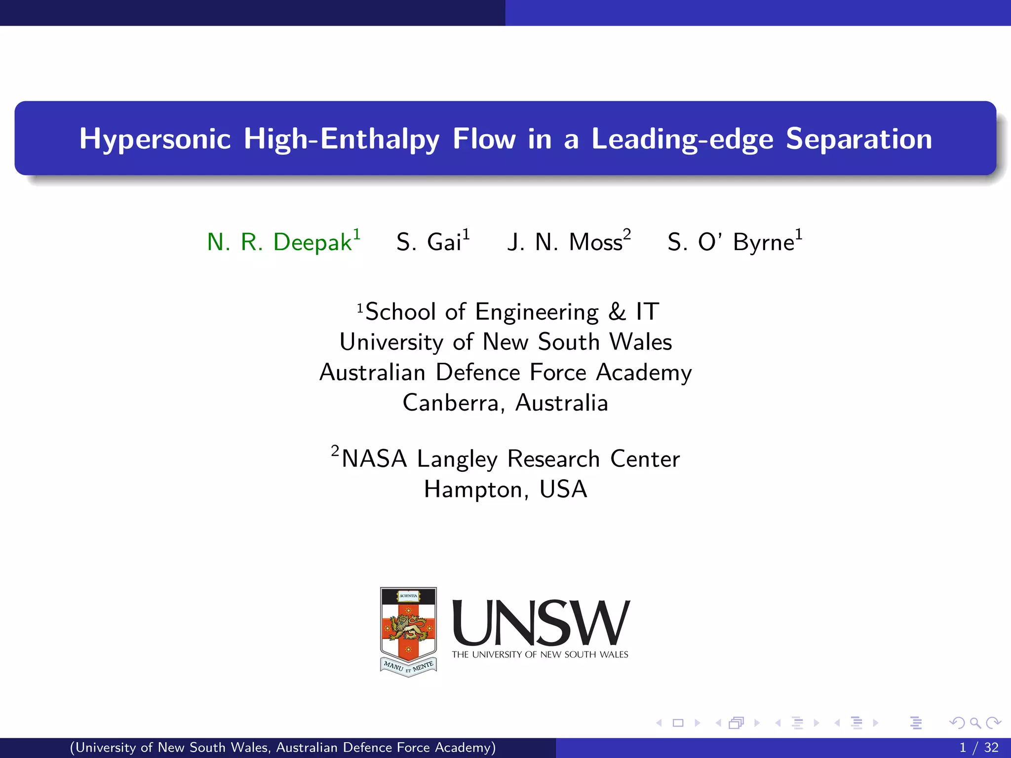 Hypersonic high enthalpy flow in a leading-edge separation | PDF